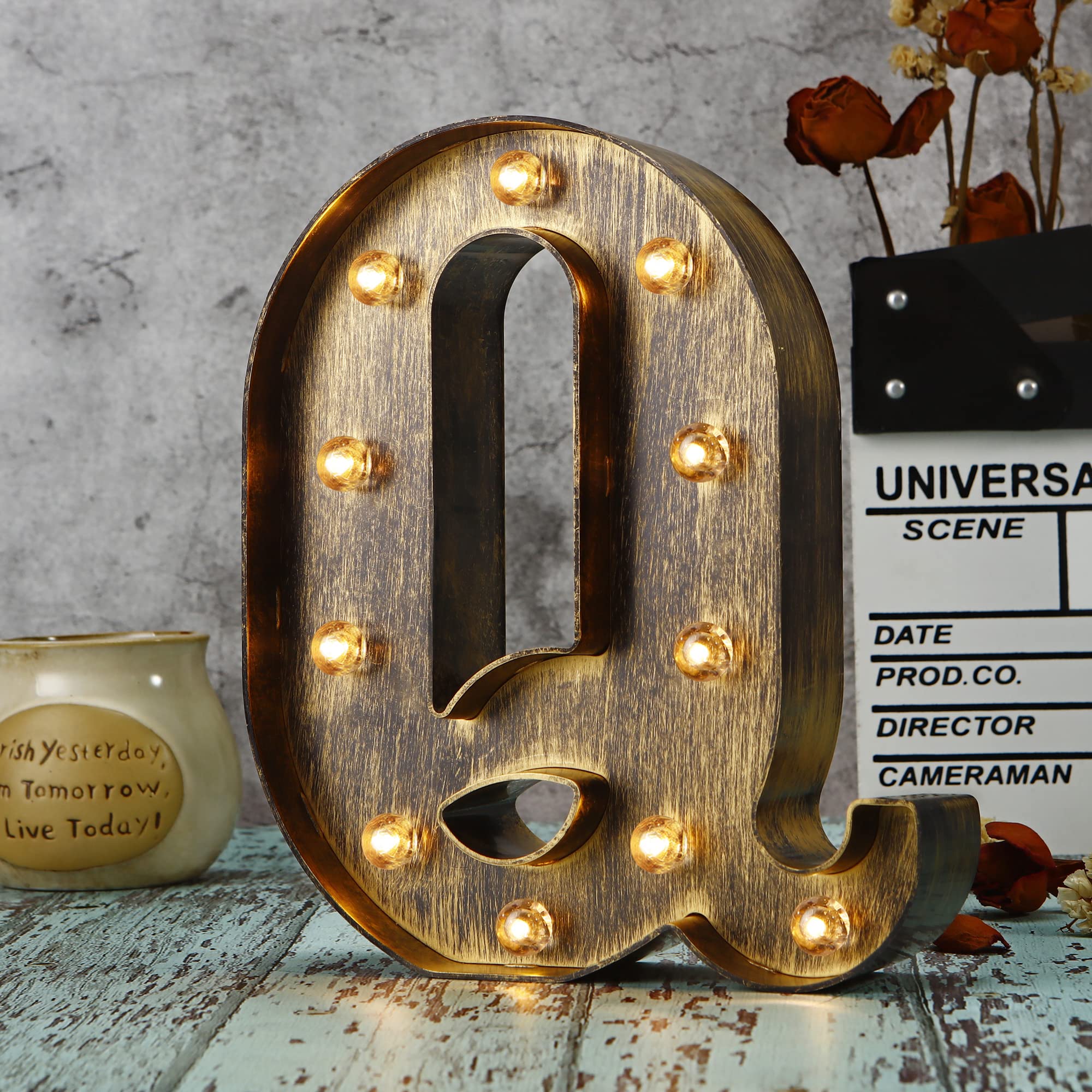 YOUZONE Vintage Led Marquee Letter Light Up Alphabet Letter Sign for ...