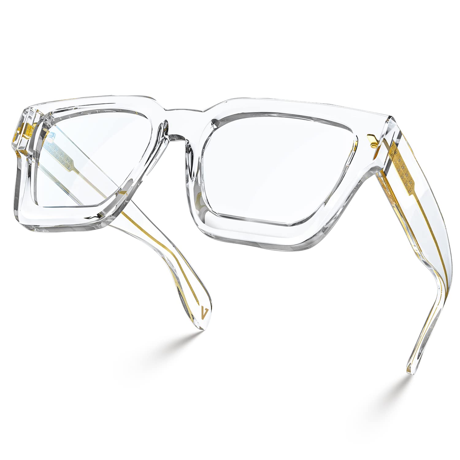 VISOONE Blue Light Blocking Glasses with TR90 Rectangle Frame and Chic ...