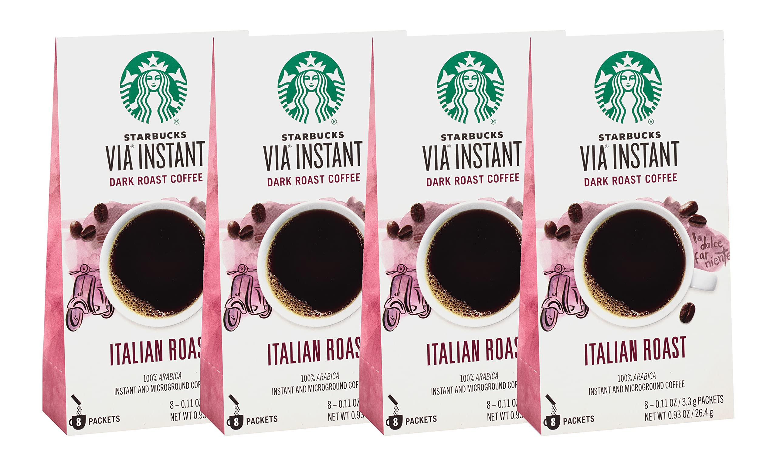 Starbucks Via Instant Coffee Packets, Italian Roast, Dark Roast Coffee ...
