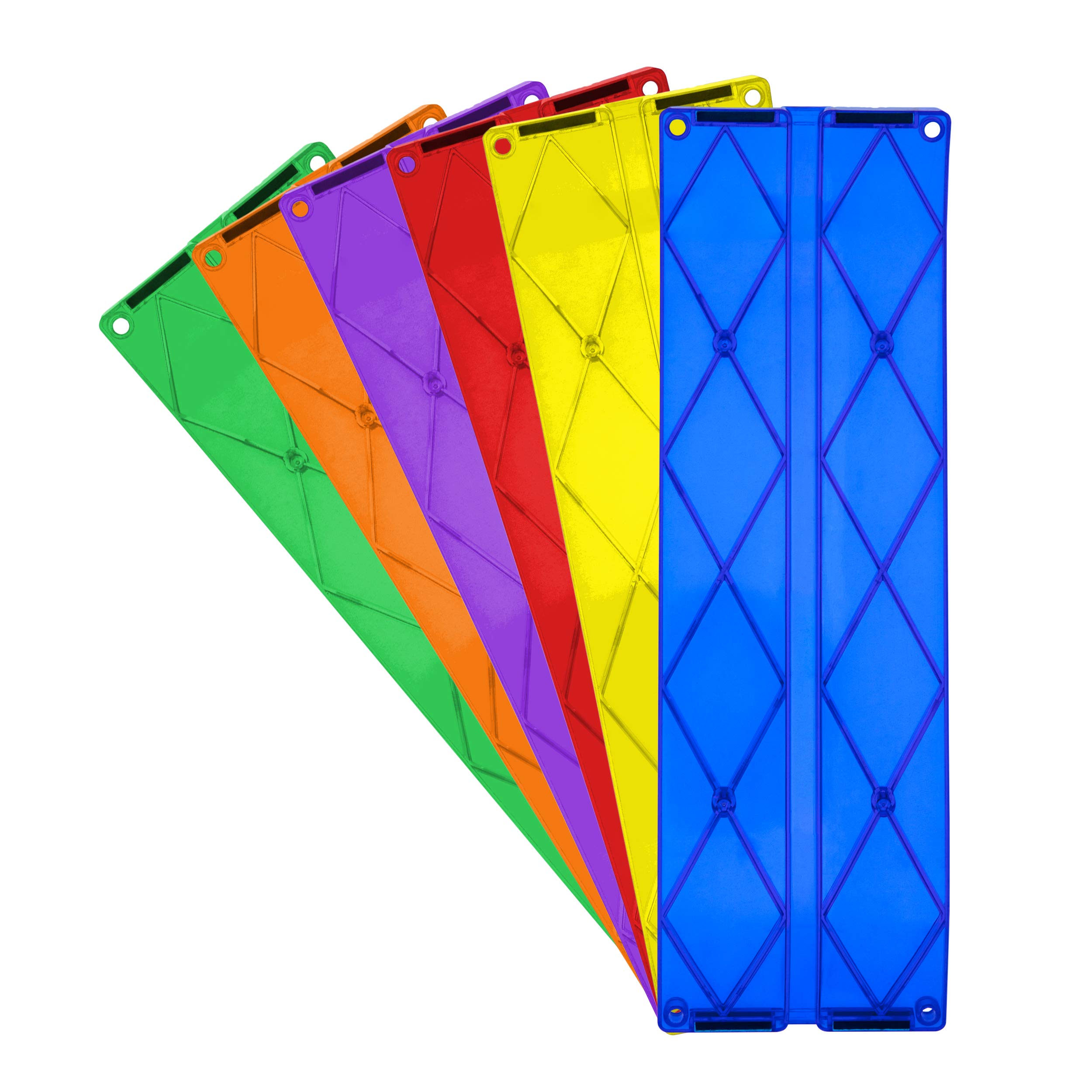 Picassotiles 6 Piece Race Track Ramp Magnetic Building Block Set Magnet ...