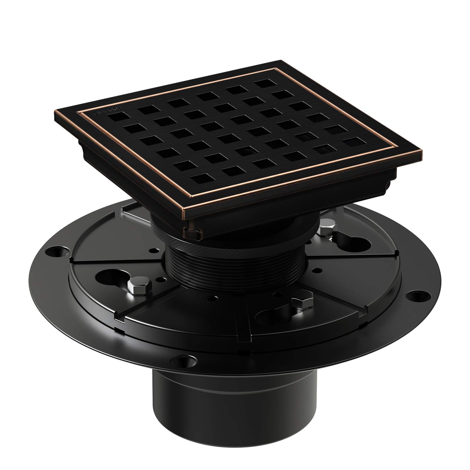 WEBANg 4 Inch Square Shower Floor Drain with Flange,Quadrato Pattern ...