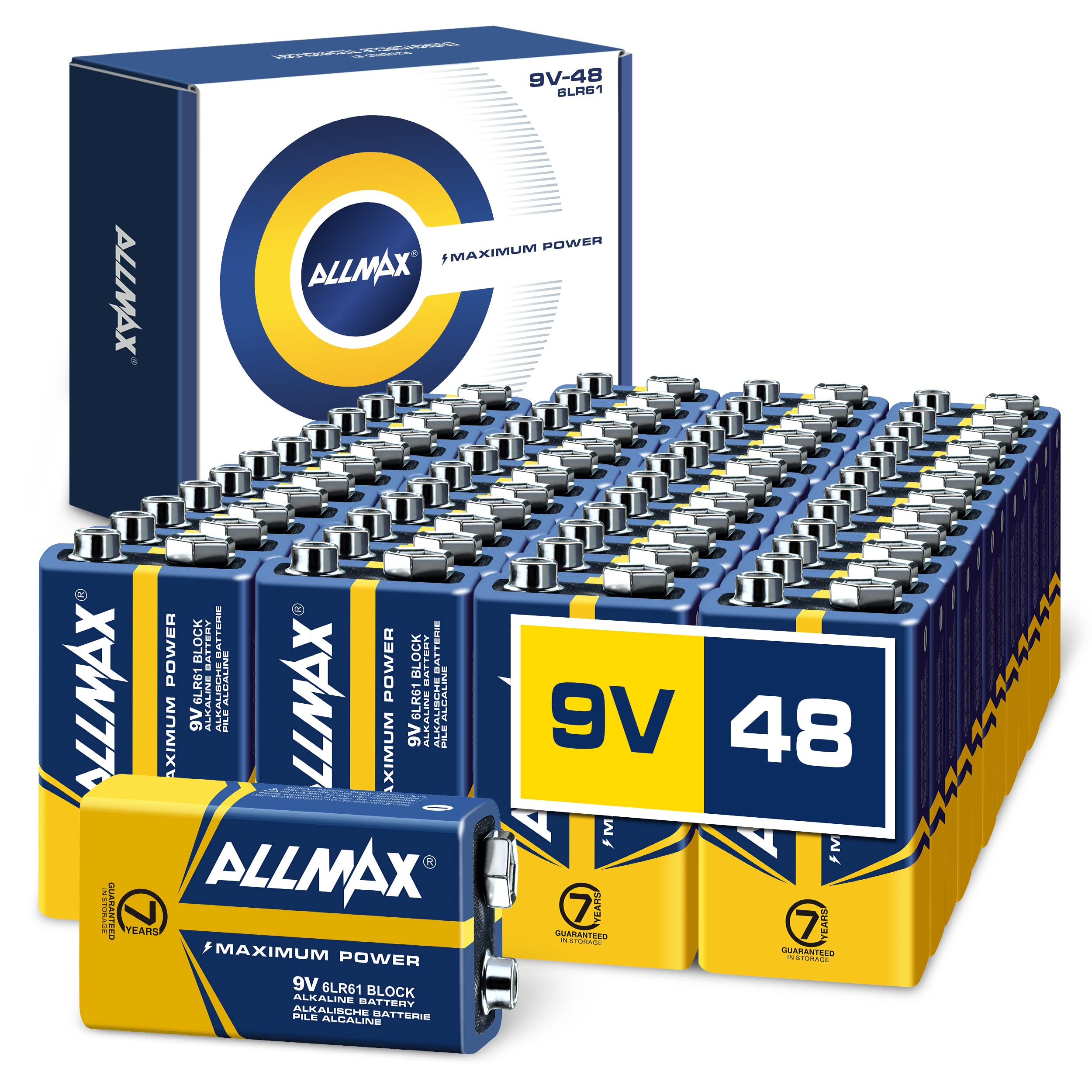ALLMAX BATTERY Allmax 9V Maximum Power Alkaline Batteries (48 count ...