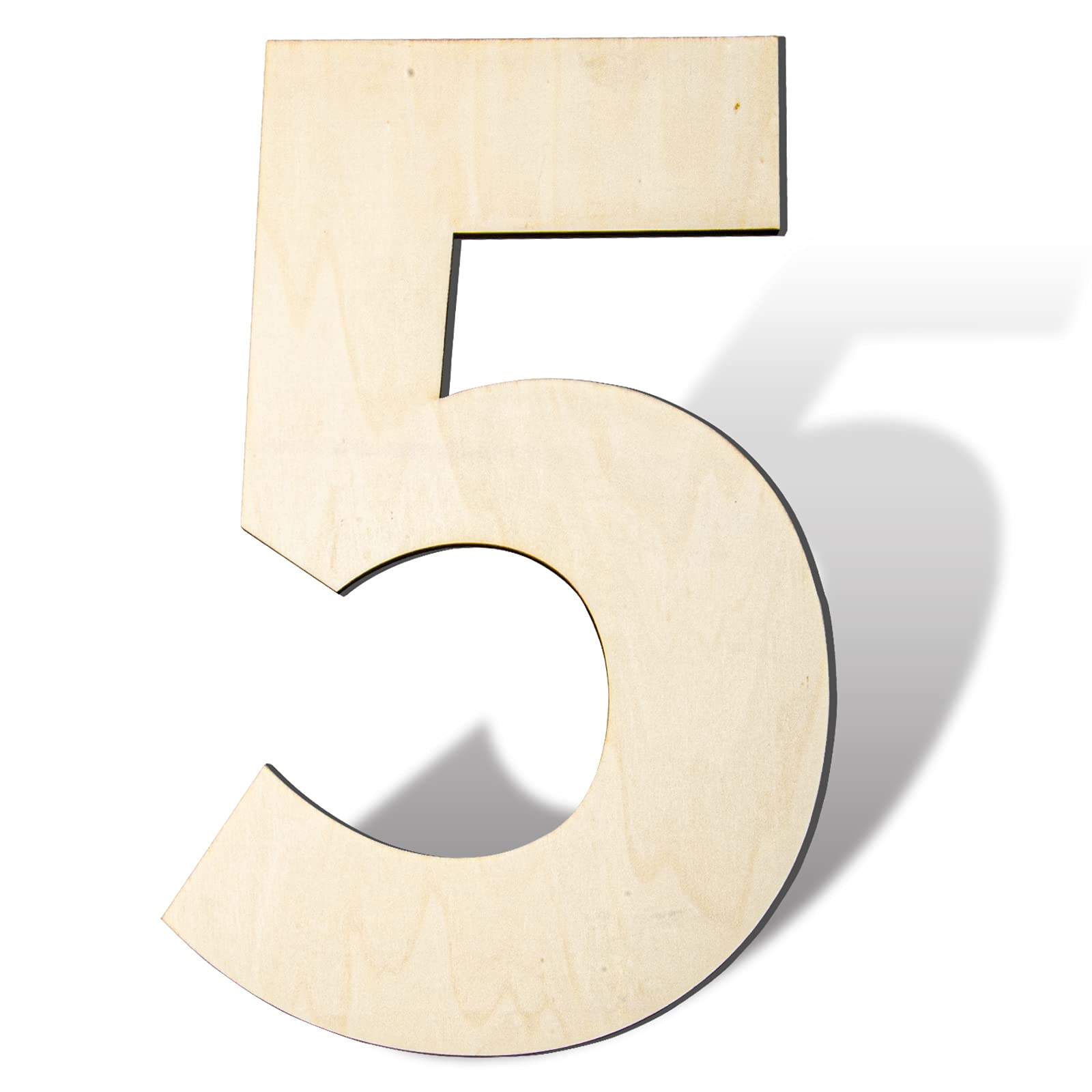 GDGDSY 14 Inch Blank Wood Number 5 Unfinished Wooden Number Sign Large ...