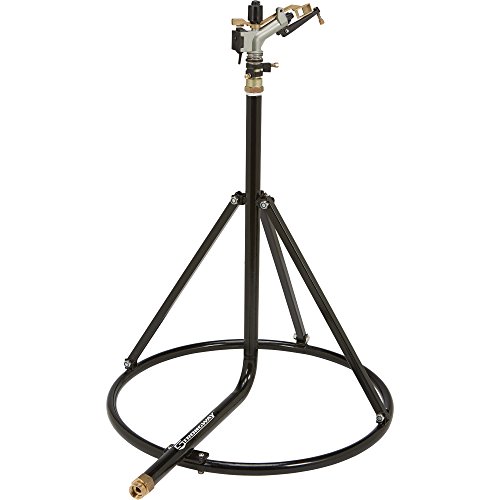 Tripod Sprinkler with Round Base - 1in. Brass Head with 3 Nozzles120-Ft ...