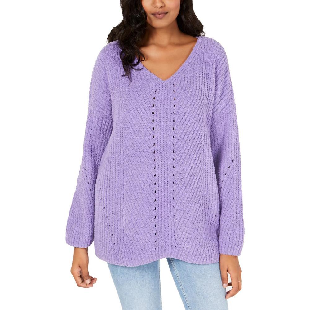 Style And Co Womens Chenille V Neck Pullover Sweater