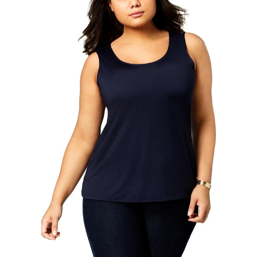 Charter Club Plus Womens Basic Stretch Tank Top