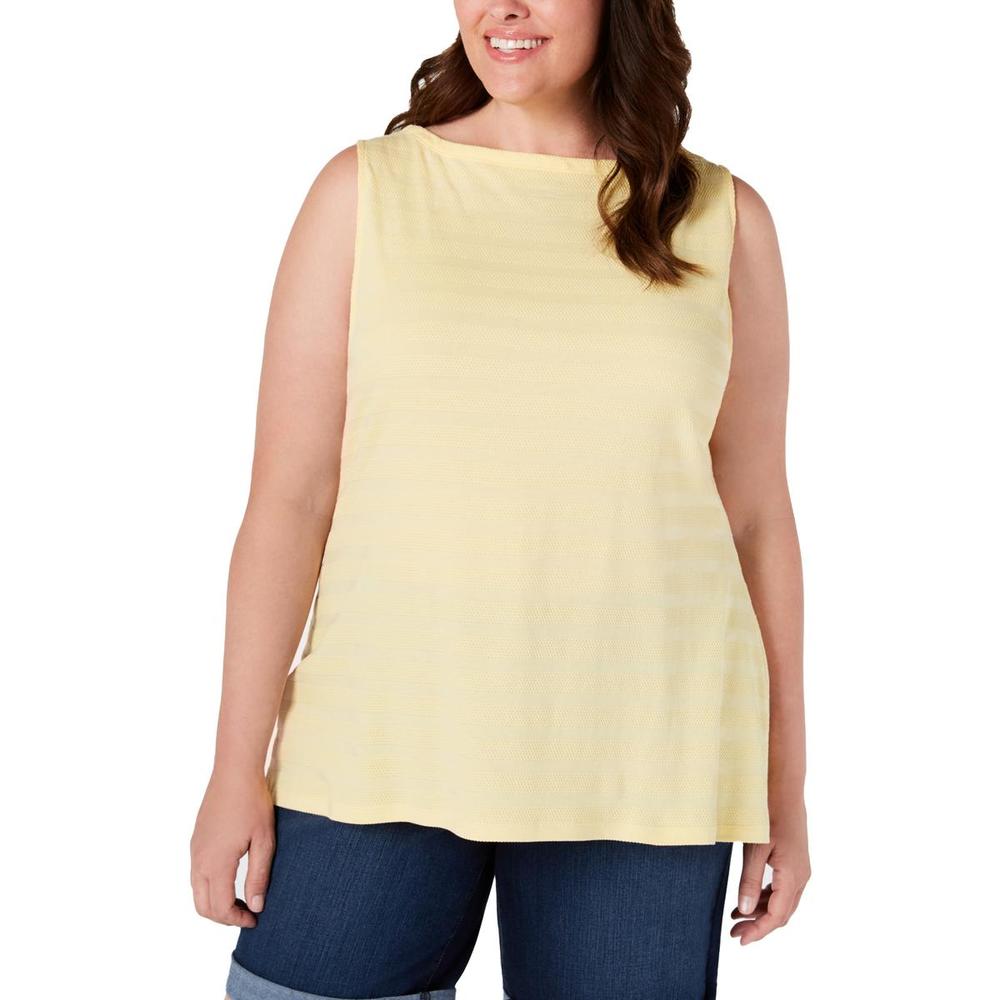 Charter Club Plus Womens Pima Cotton Sleeveless Tank Top