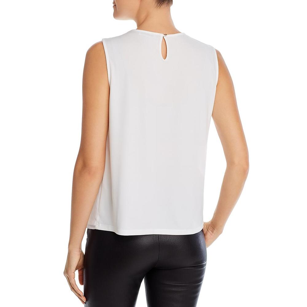 Calvin Klein Womens Pleated Sleeveless Blouse