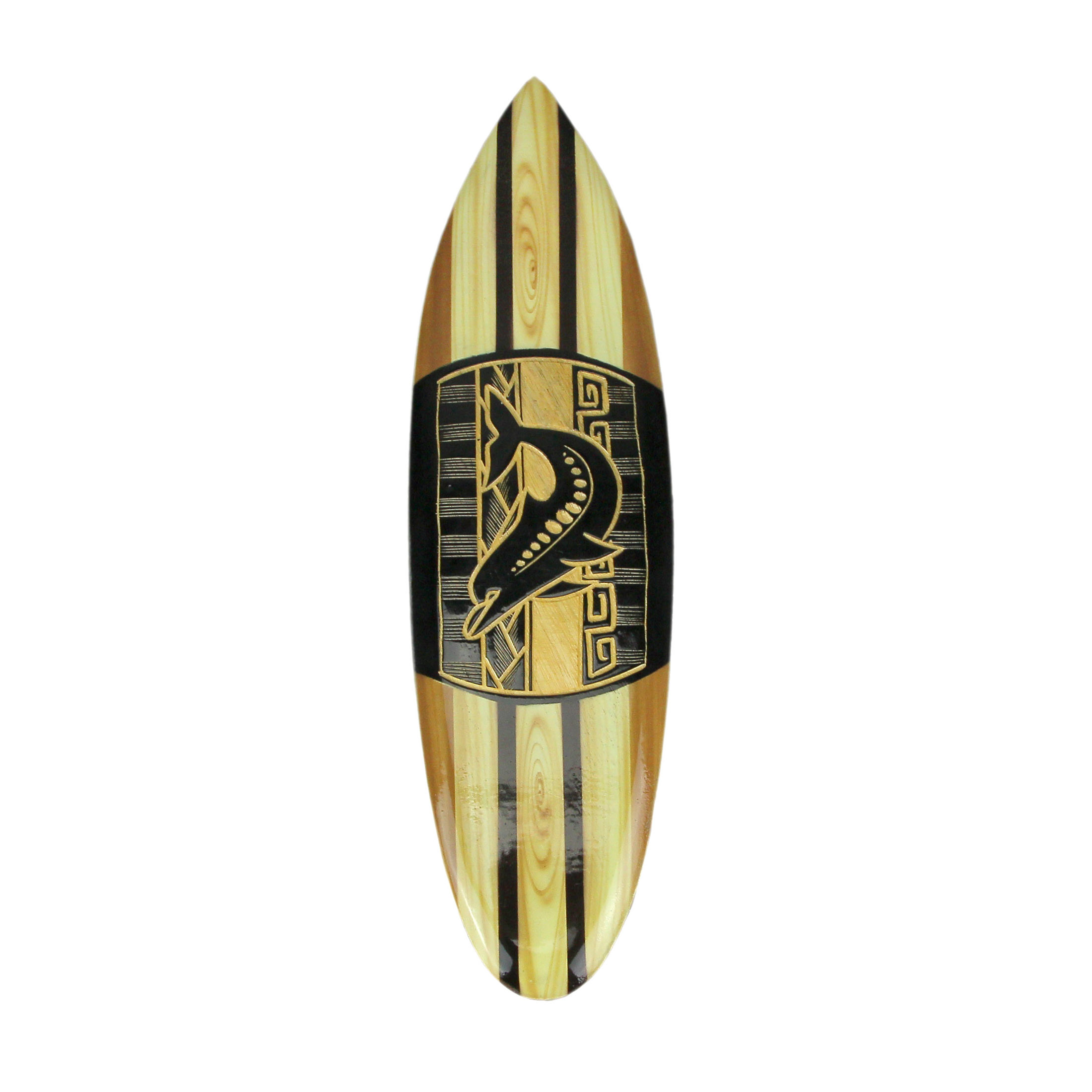 Things2die4 Hand Crafted Wooden Tribal Dolphin Design Surfboard Wall ...