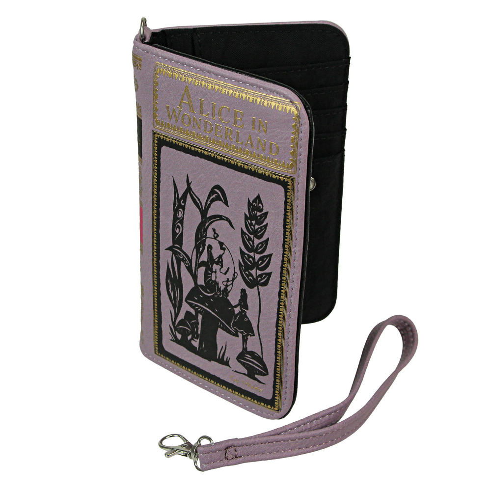 Things2die4 Lavender And Black Alice In Wonderland Book Wallet Id Holder