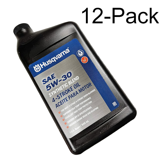Husqvarna 12 Pack of 32 oz Synthetic Blend 5W-30 Oil For 4-Stroke ...