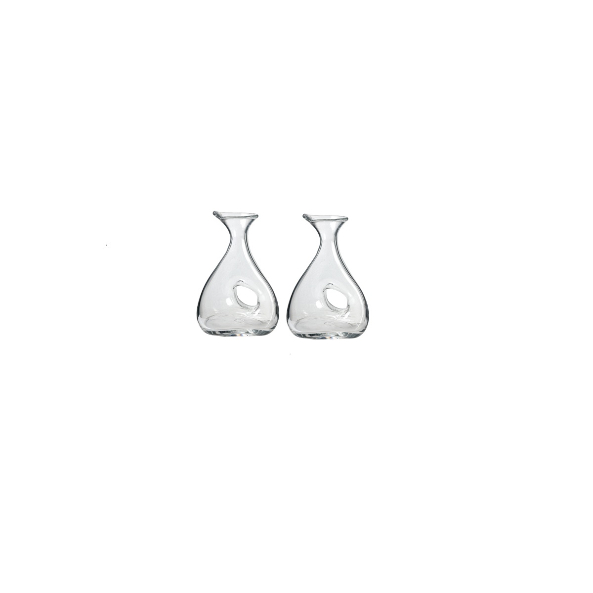 Cc Home Furnishings Abstract Open Mouth Glass Wine Decanters 105 Clear 2ct