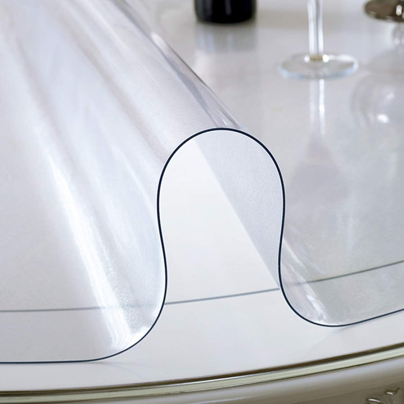 WICHEMI 2 0mm Thick 42 Round Clear PVC Table Cover Protector Soft WICHEMI 2 0mm Thick 42 Round Clear PVC Table Cover Protector Soft