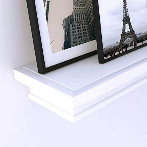 BIROLA White Floating Shelves,Crown Molding Wall Mounted Mantle Shelf ...