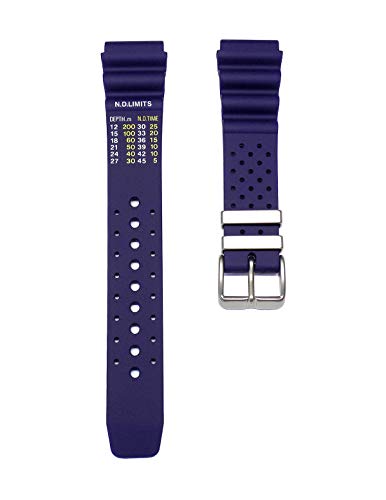 Timewheel 20mm TIMEWHEEL MOD Dark Blue Soft Rubber Watch Band Strap ...