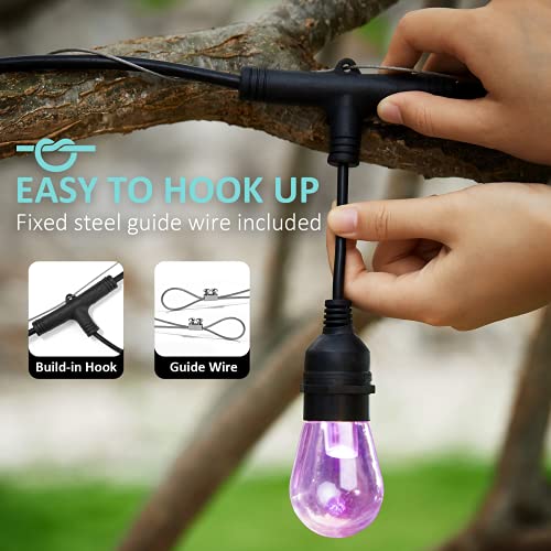 XMCOSY+ Outdoor String Lights - RGB White 49Ft Patio Lights Multi Color ...