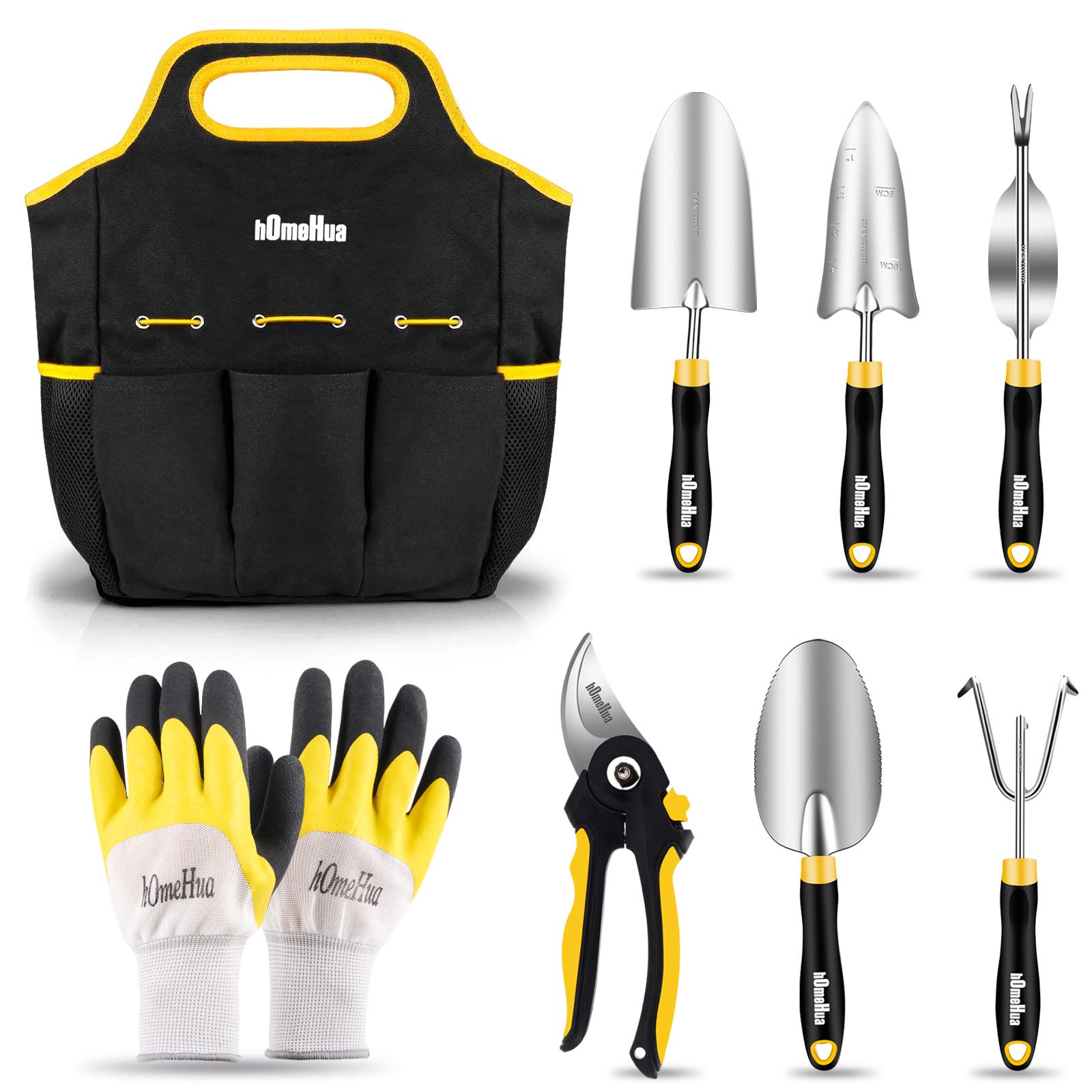 hOmeHua garden Tools Set , 8 Piece Stainless Steel Heavy Duty gardening ...