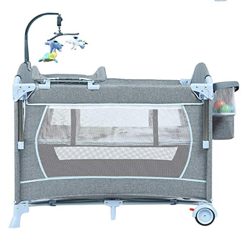 Baby Cradle Rocking chair Splicing Bed Baby Bed Multifunctional Moving ...