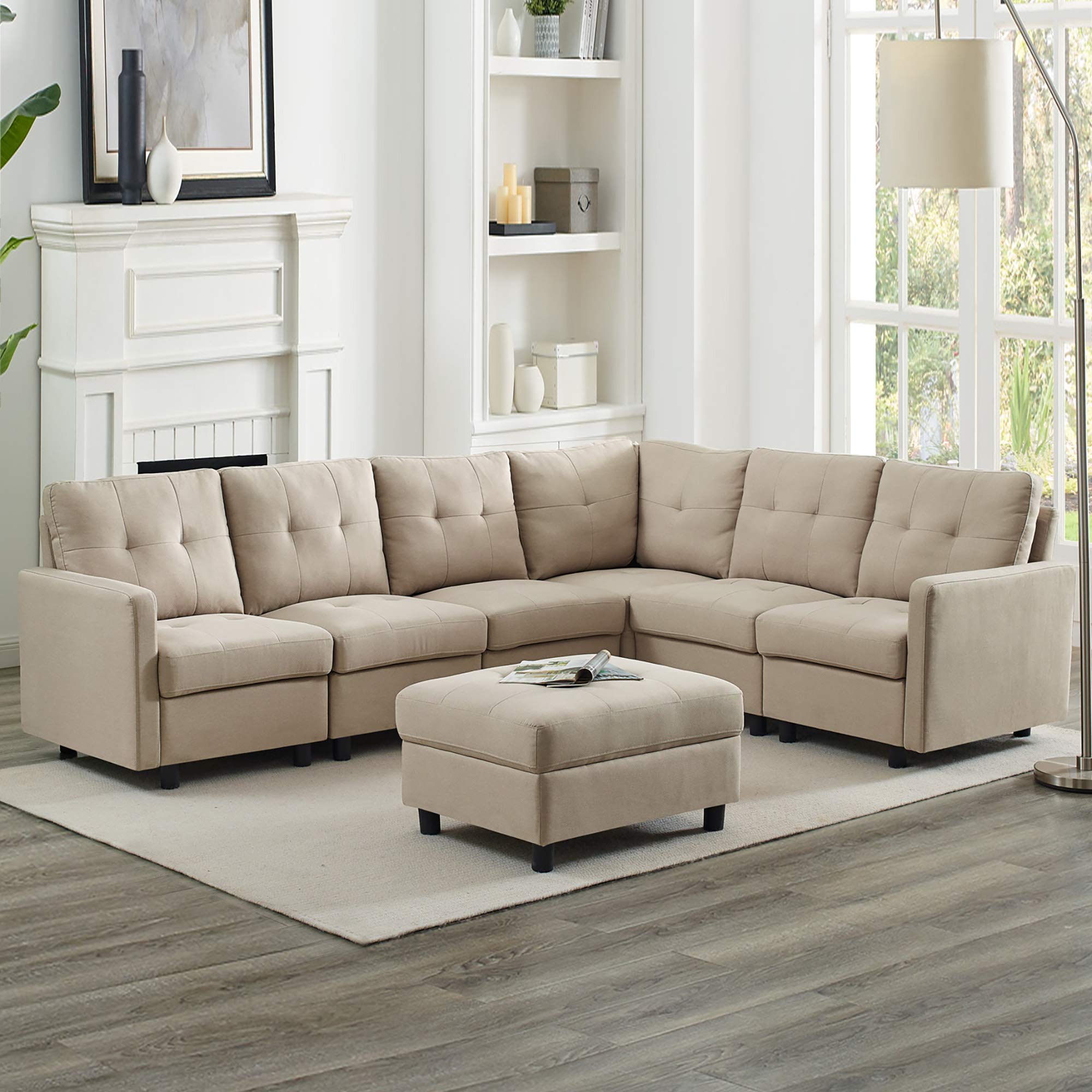 DAZONE Modular Sectional Sofa 7-Piece Sectional Sofa couches for Living ...
