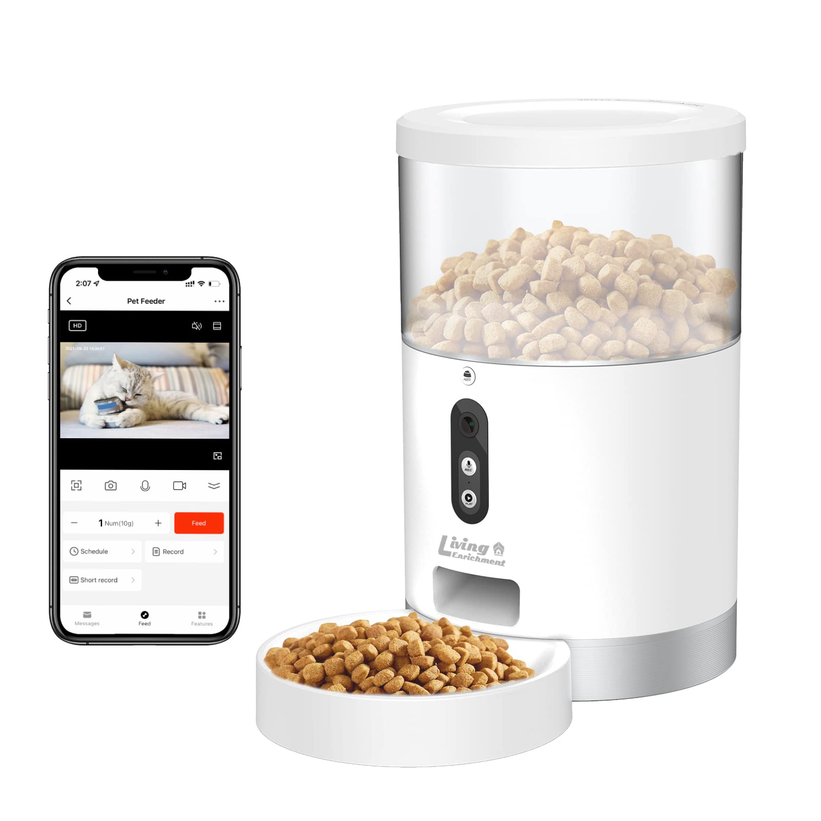 Living Enrichment Automatic cat Feeders Smart Timed Automatic Dog ...