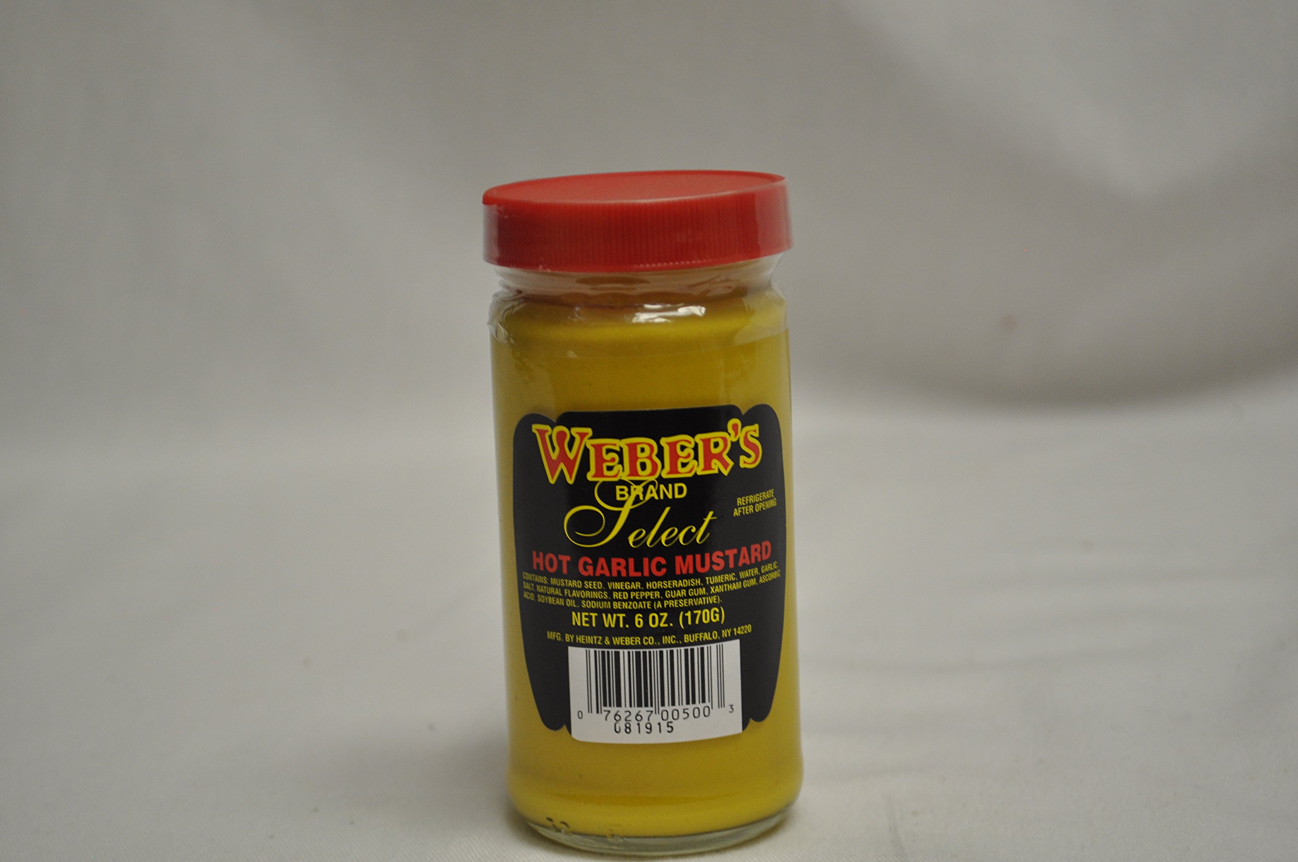 Weber\'s Buffalos Own Webers Brand Select Hot garlic Mustard 6oz.
