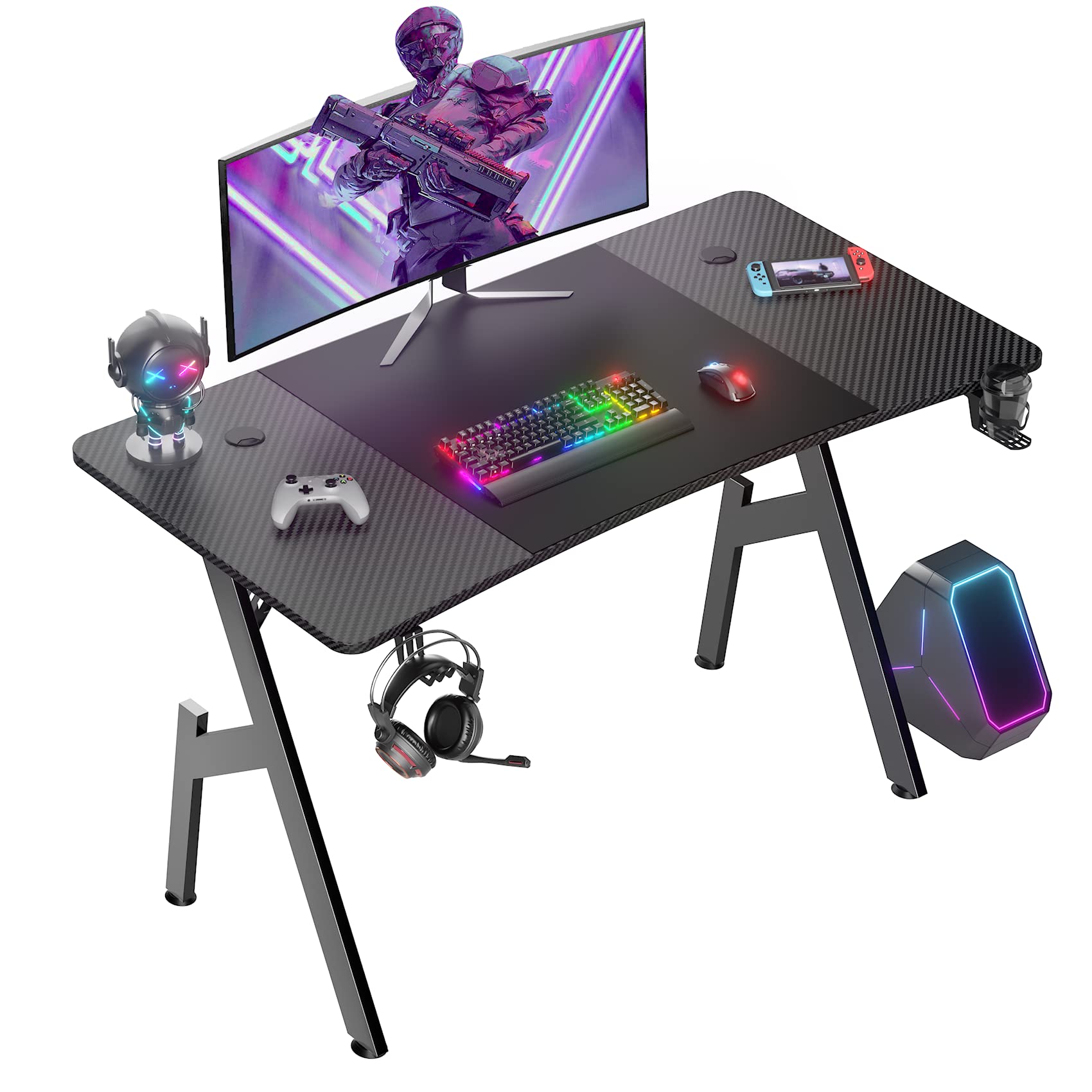 HLDIRECT 1 HLDIREcT Ergonomic gaming Desk, Home Office gamer Desk ...