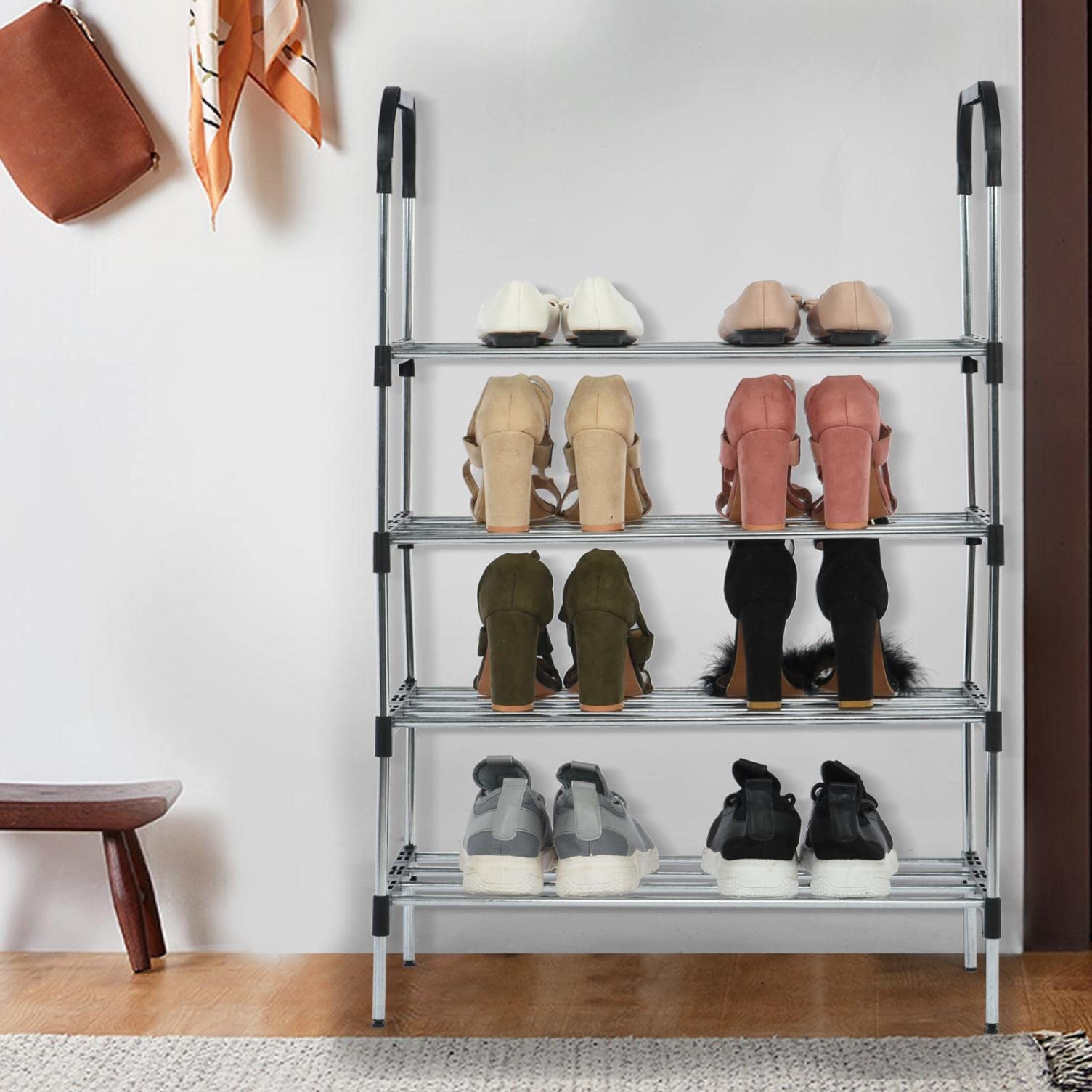 Deepclaoto Shoe Rack Adjustable,Expandable Shoe Organizer,4 Tier ...