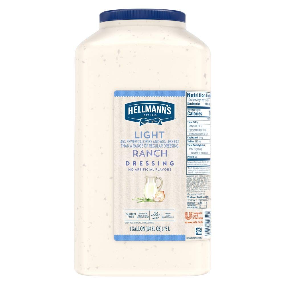 Hellmann\'s Hellmanns Light Ranch Salad Dressing Jug gluten Free No ...