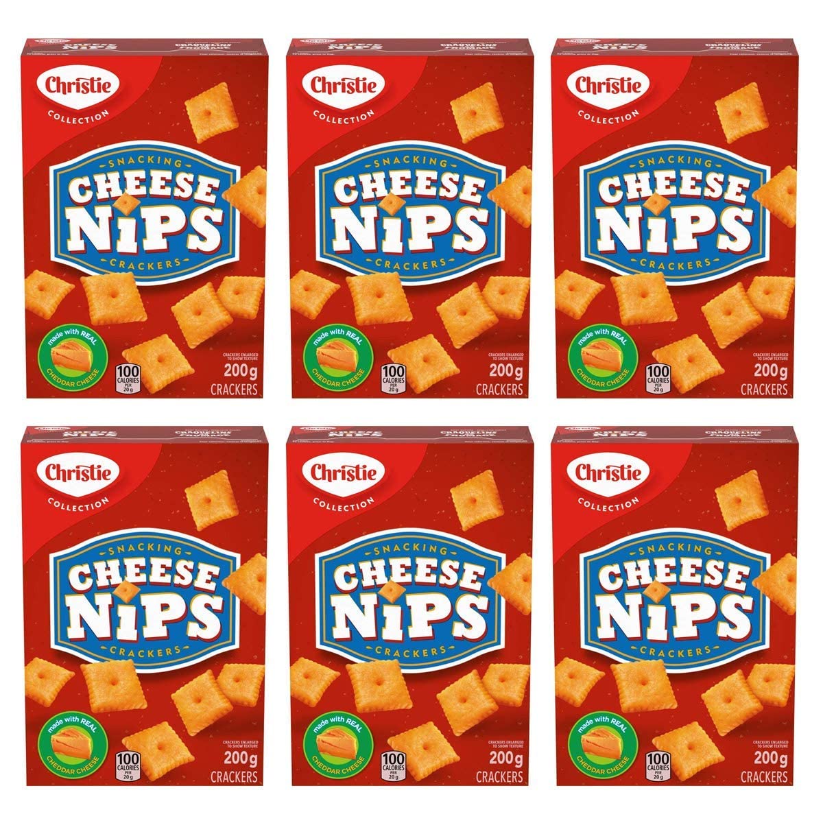 Cheese Nips Christie Cheese Nips Cheddar Baked Snack Crackers 200g705oz 6 Box Imported From Canada