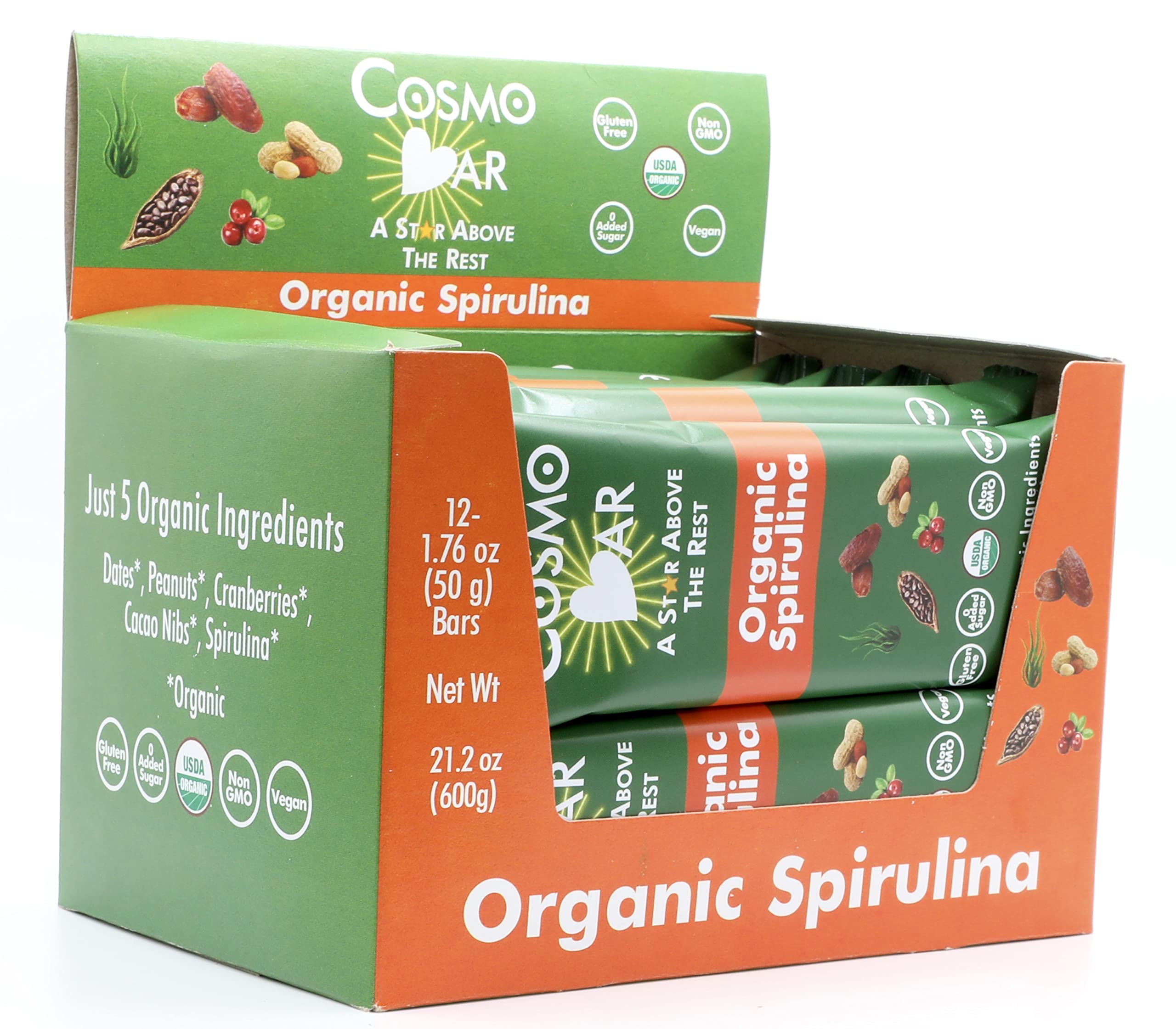 Cosmo Bar cOSMO BAR 100% Organic Spirulina Energy Bars 12 count Protein ...