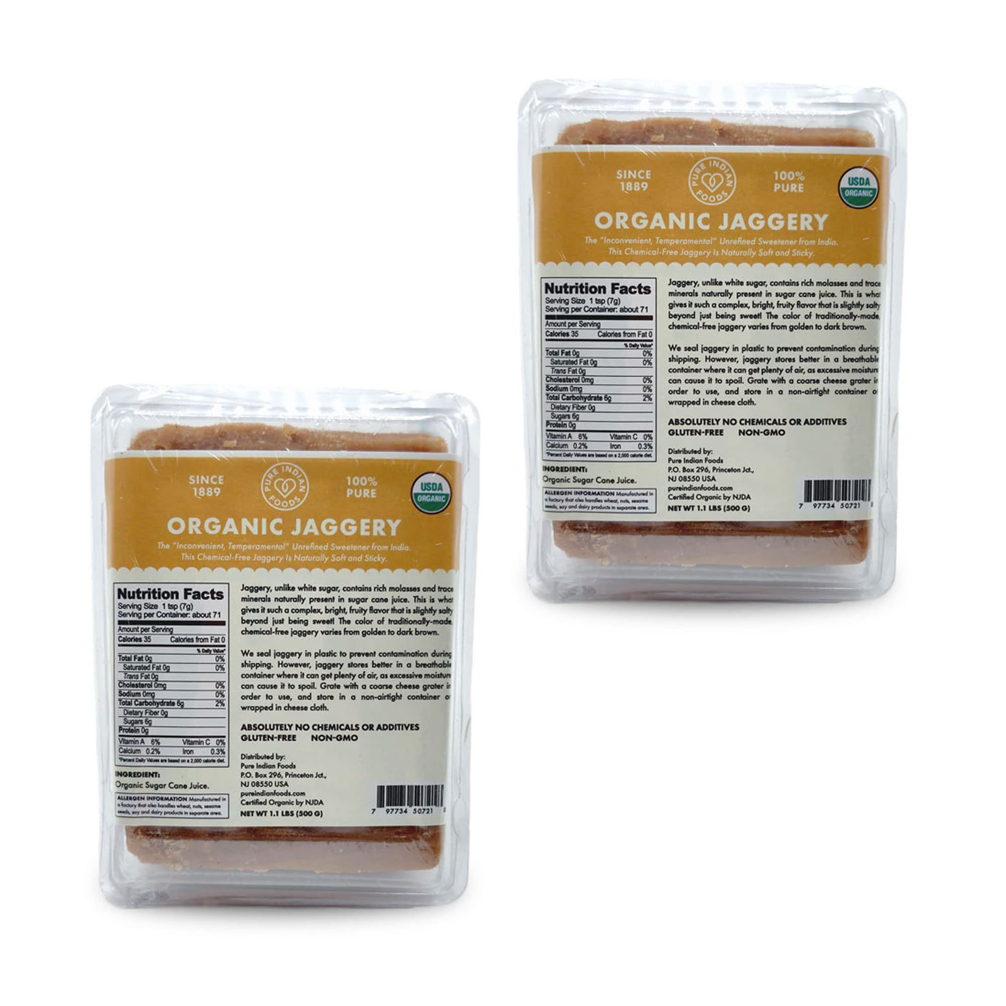 Pure Indian Foods Organic Jaggery Sugar - Known as gur gud or Panela ...