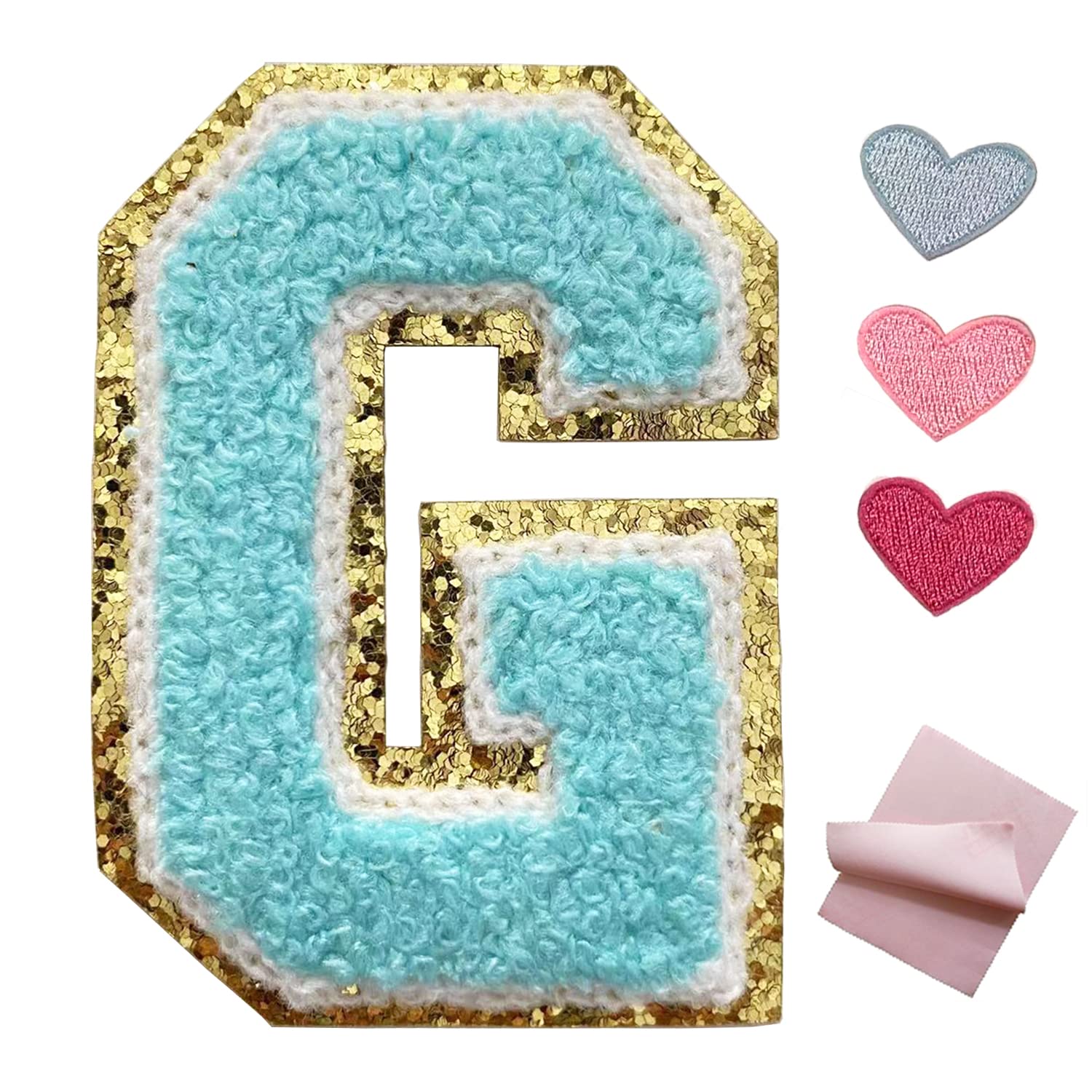 DTBAIYYN 6Pieces Blue Varsity Letter Patches chenille Alphabet Patches ...