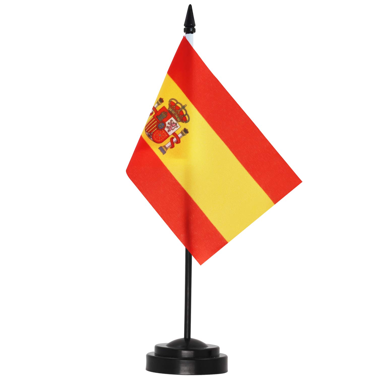 Anley A.Desk.Spain.Solid ANLEY Spain Deluxe Desk Flag Set - 6 x 4 Inch ...