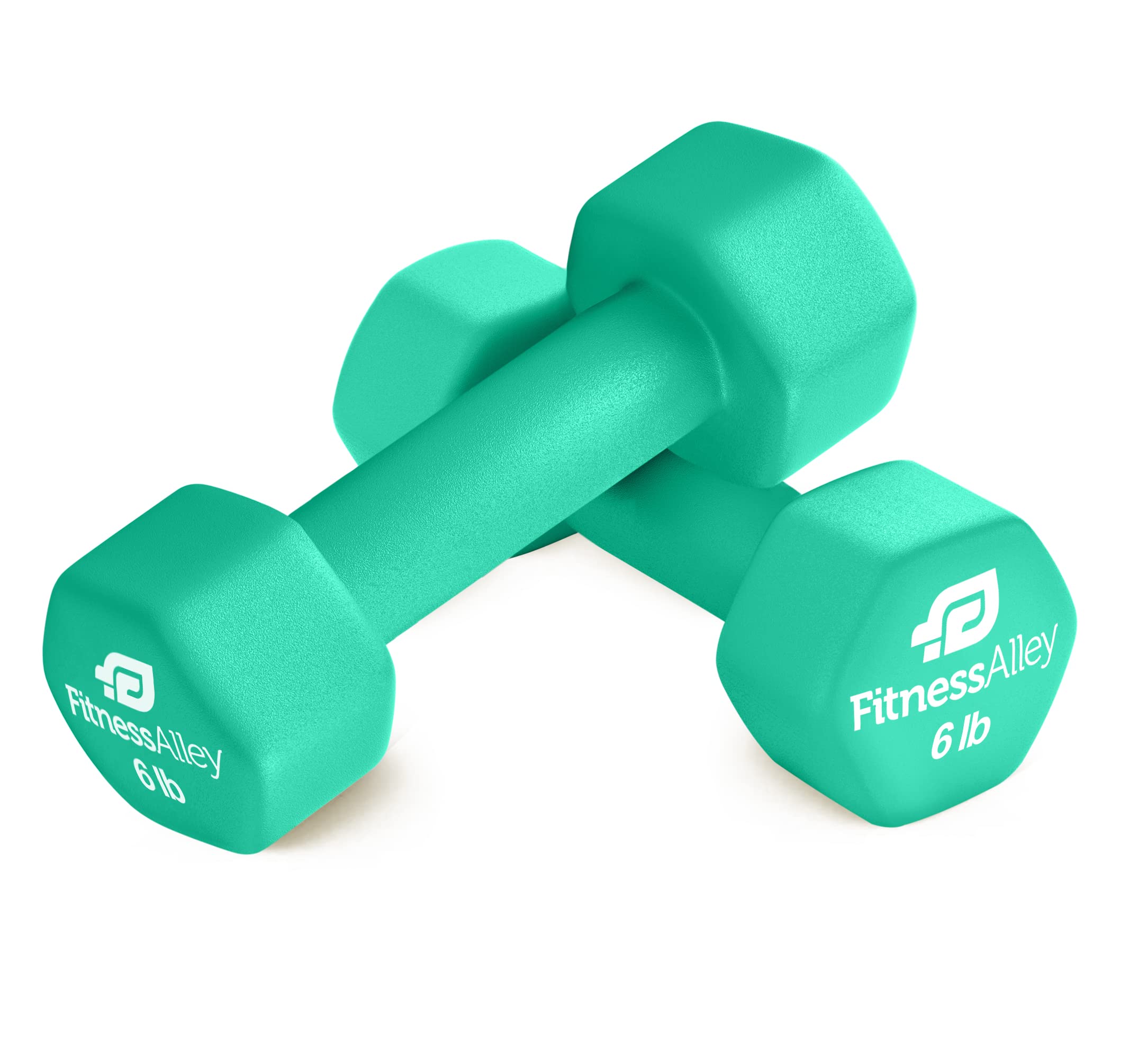 Fitness Alley 6Lb Neoprene Dumbbell Set Coated For Non Slip Grip - Hex ...