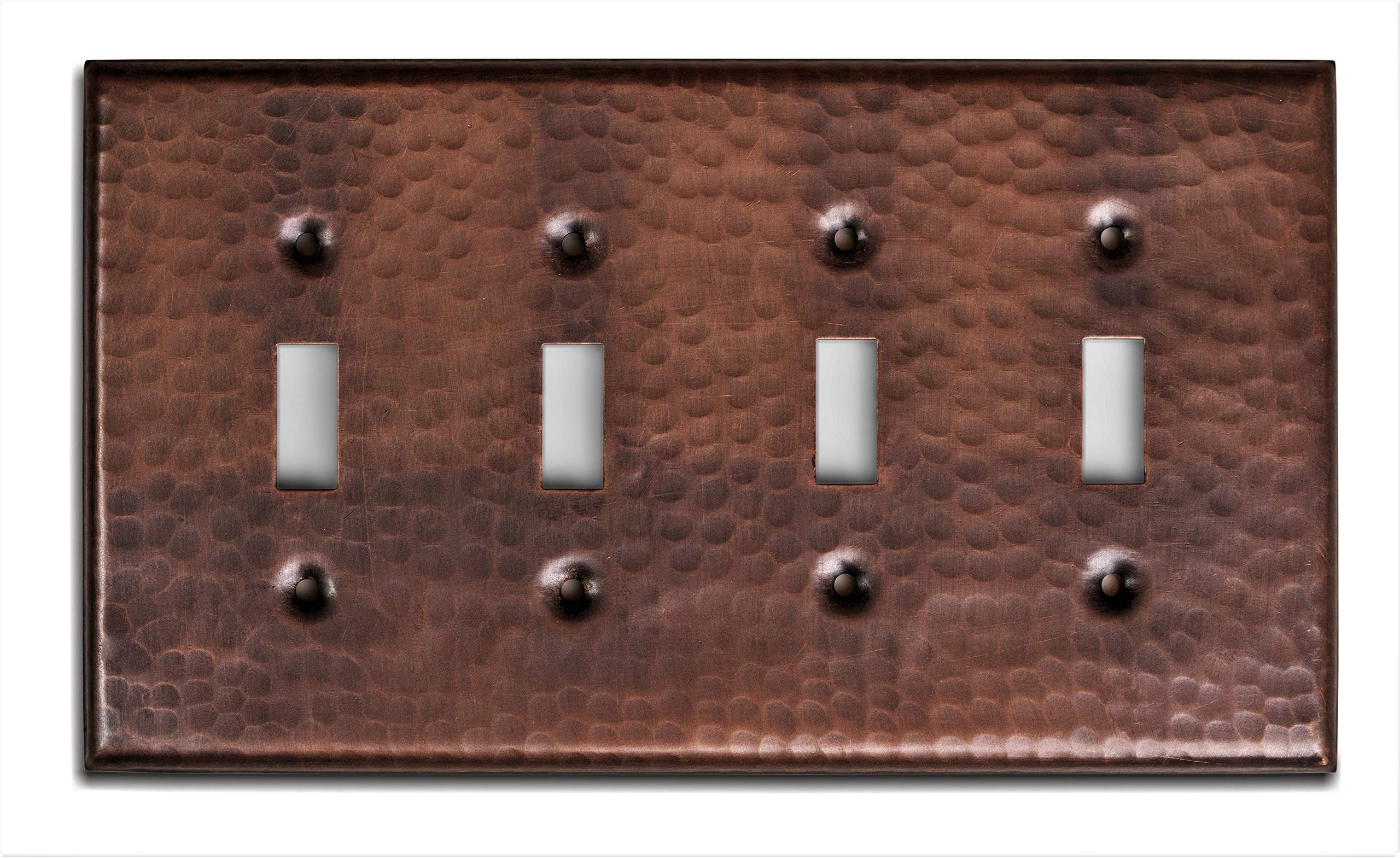 Monarch Abode Monarch Pure Copper Hammered Quad Switch Decorative Wall ...