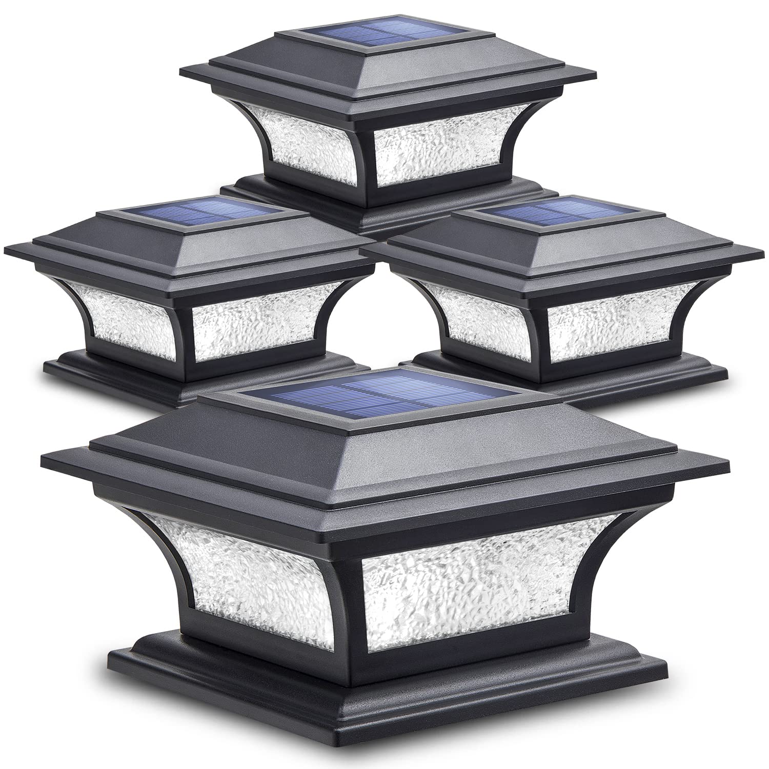 SIEDiNLAR Solar Post Lights Outdoor glass LED Fence cap Light 2 Modes ...