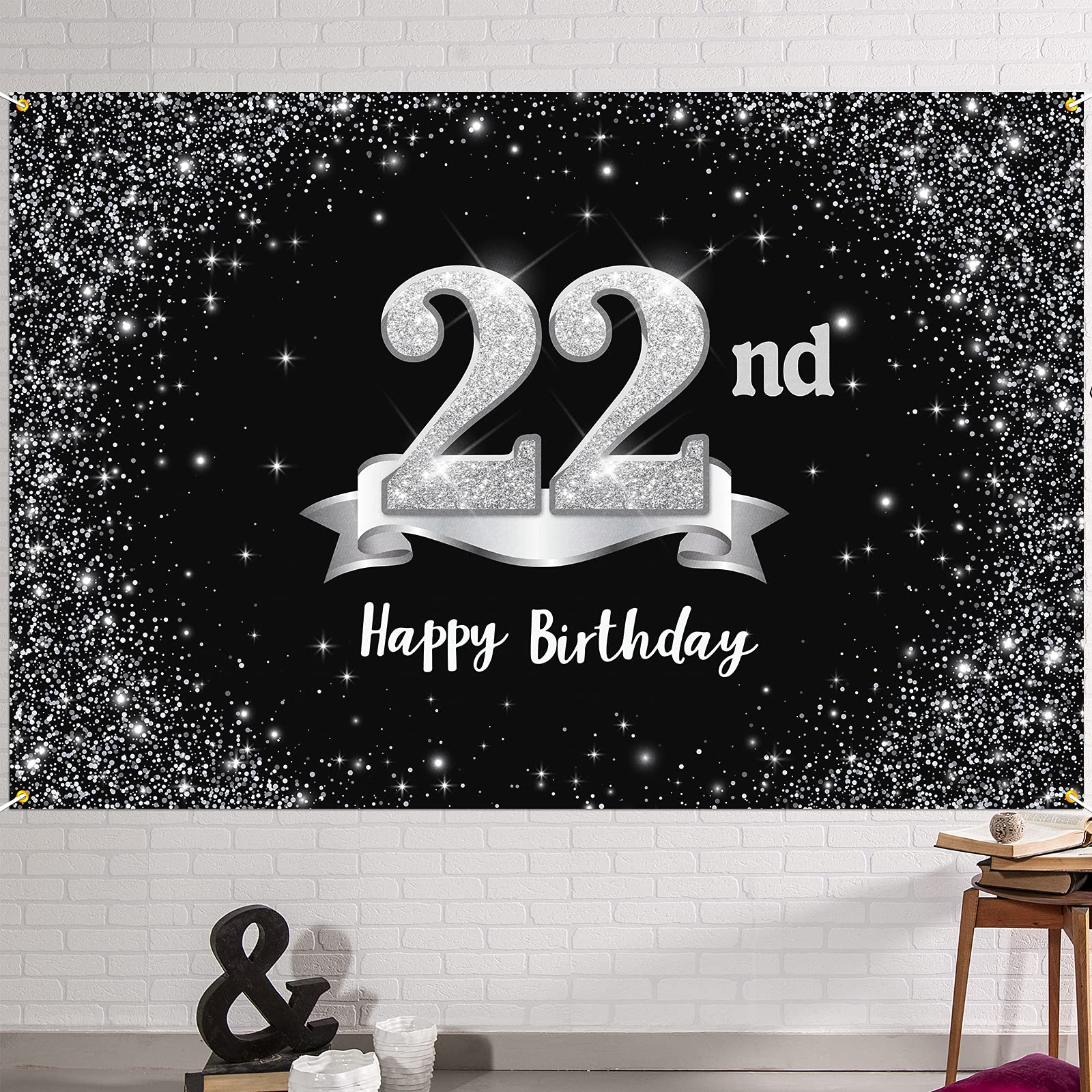 HAMIgAR 6x4ft Happy 22nd Birthday Banner Backdrop - 22 Years Old ...