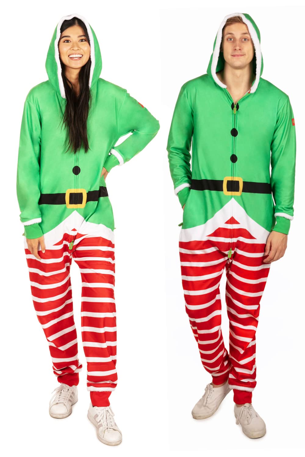 Tipsy Elves Mens Elf Jumpsuit - green christmas Helper Holiday Onesie ...