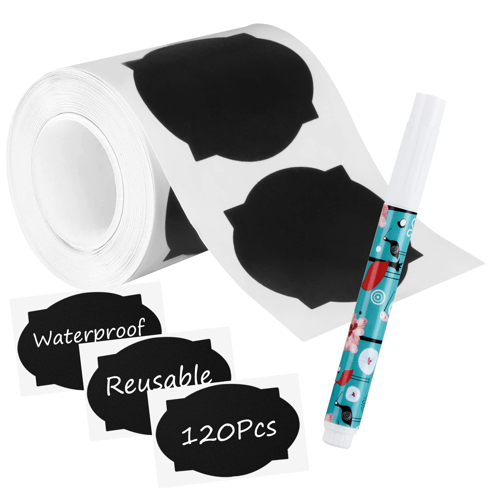 Ameami Chalkboard Labels, Waterproof Blackboard Reusable Sticker Label ...