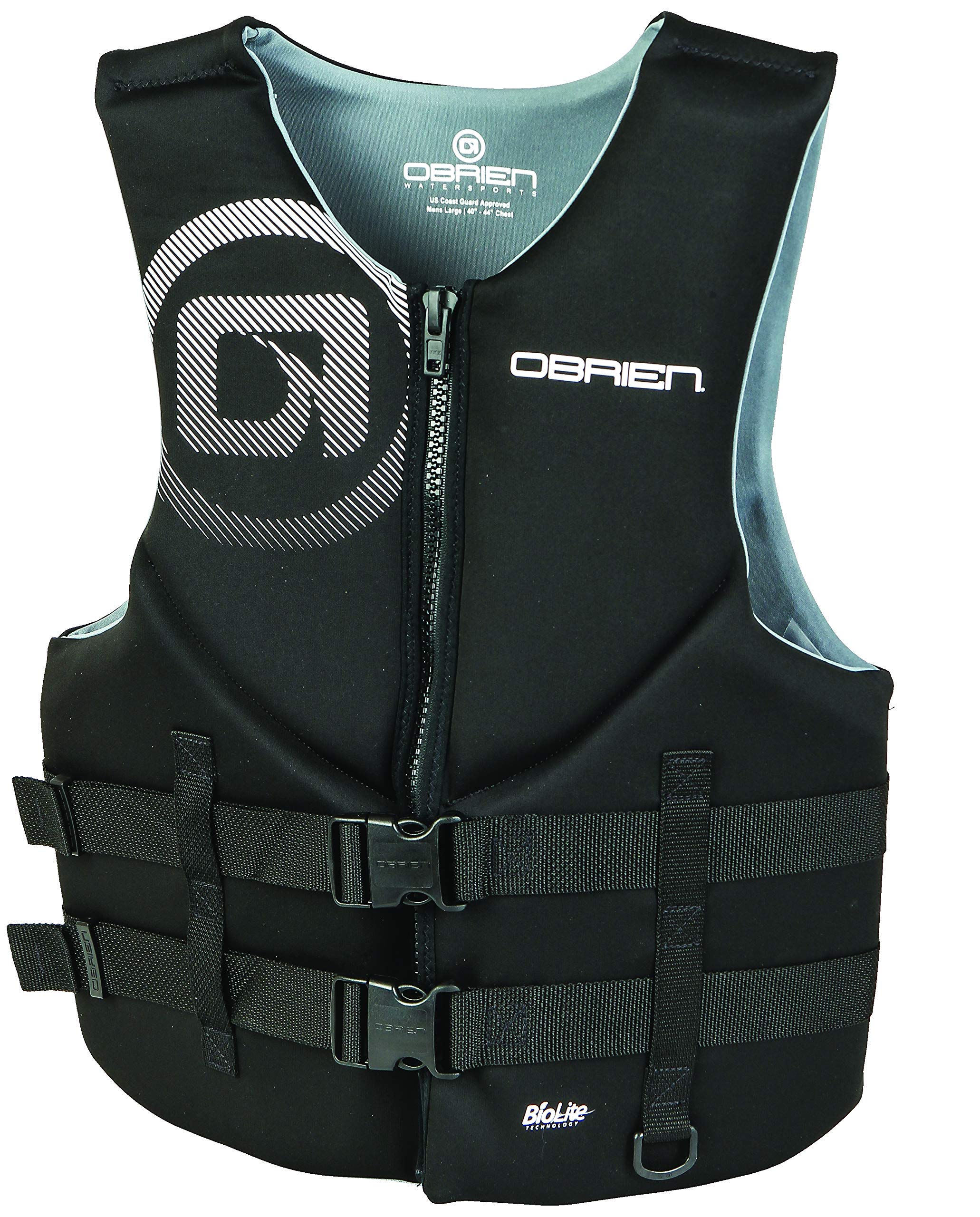 O\'Brien OBrien Mens Traditional Neoprene Life Jacket, Black, 2X-Large