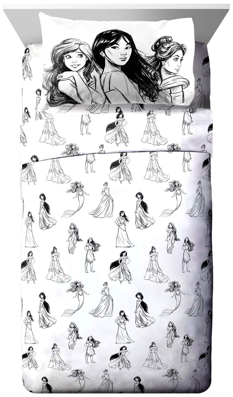 Jay Franco & Sons Jay Franco Disney Princess Sketch Twin Sheet Set - 3 ...