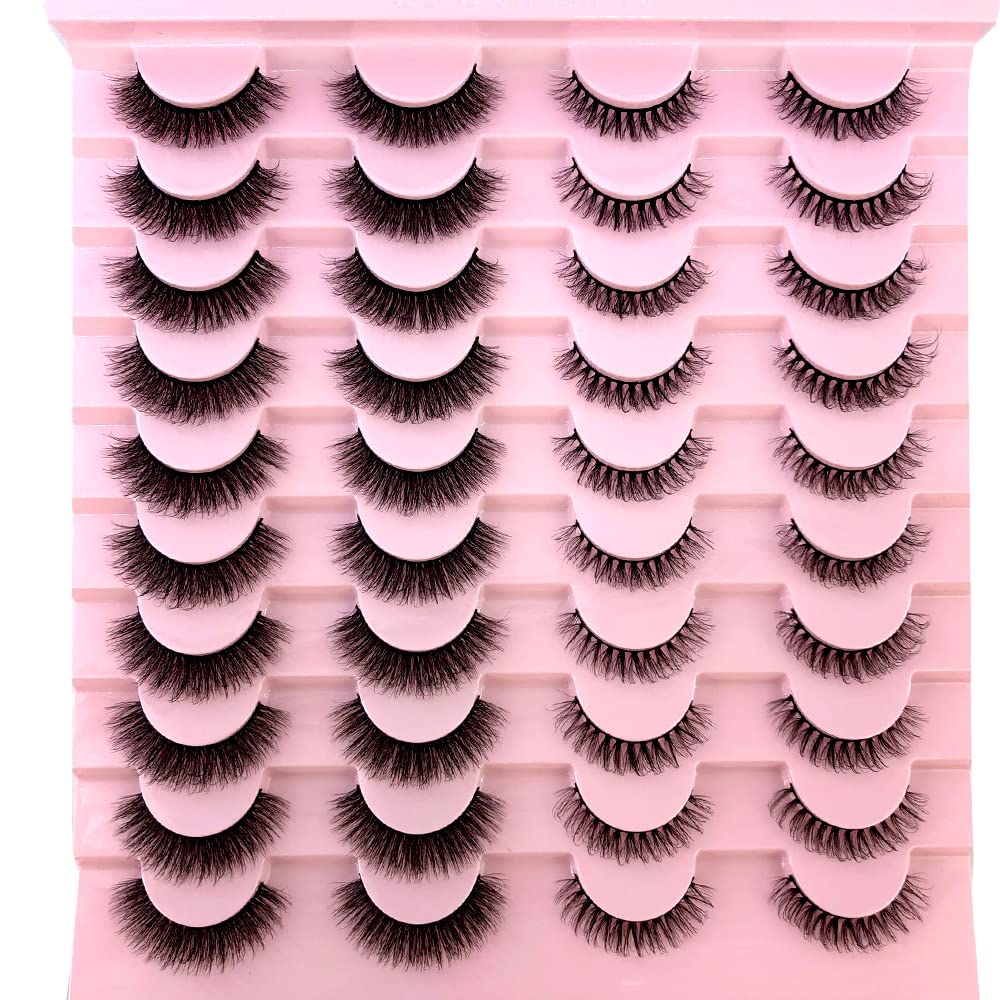 HBZgTLAD 20 Pairs 25 mm 3d Mink Lashes Bulk Faux with custom Box Wispy ...