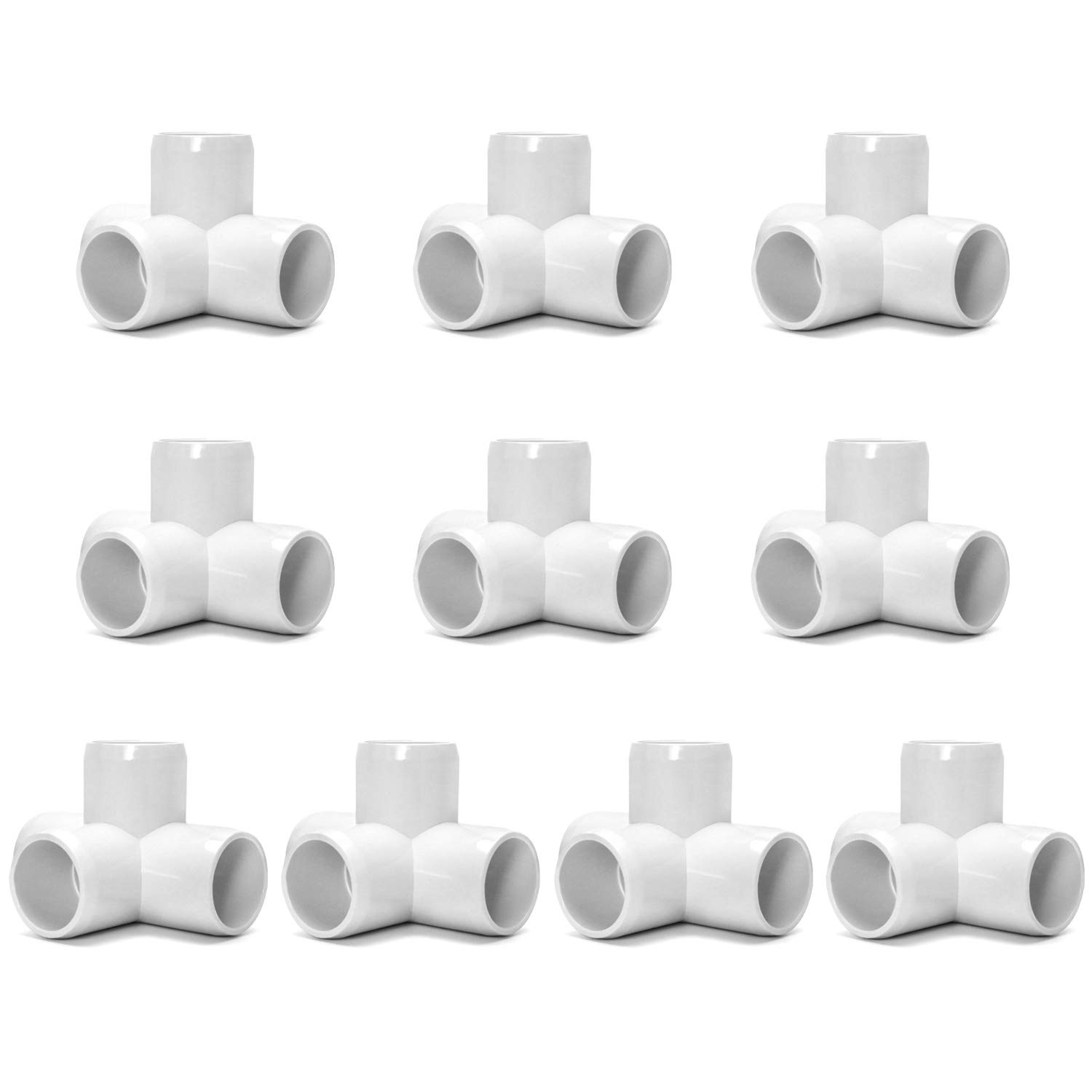 Qwork Pvc Pipe Fitting, 4 Way 34 Tee Elbow, 10 Pack Pvc Fitting ...