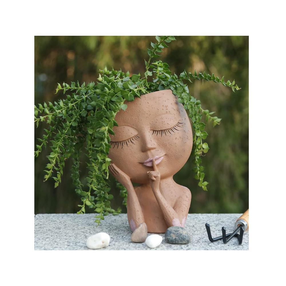 Hunthawk Face Planter Pot Head Planters Pots Unique Flower Pot For