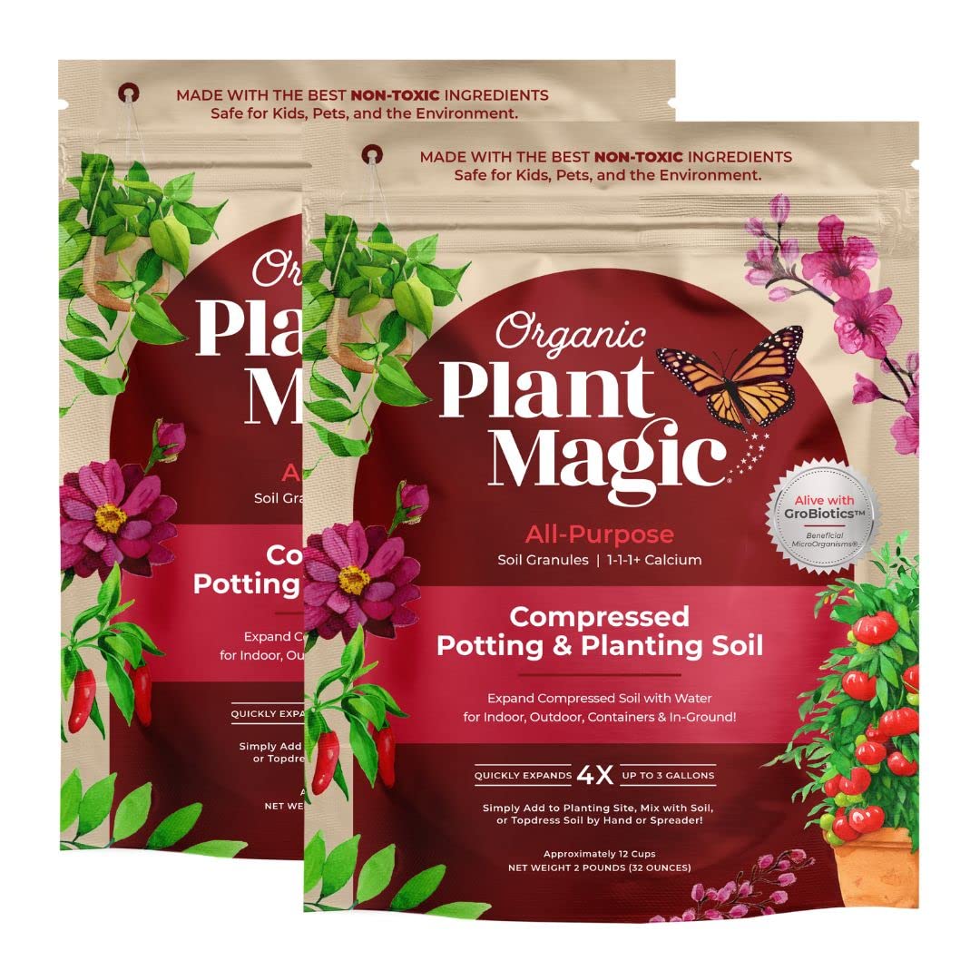 Organic Plant Magic Compressed Organic Potting Soil: 100% Organic ...