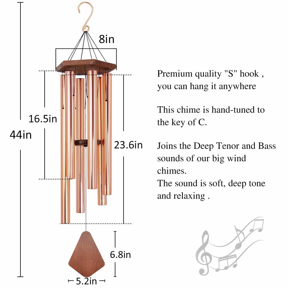 Astarin Wind Chimes Outdoor Large Deep Tone 44 Inch Sympathy Wind