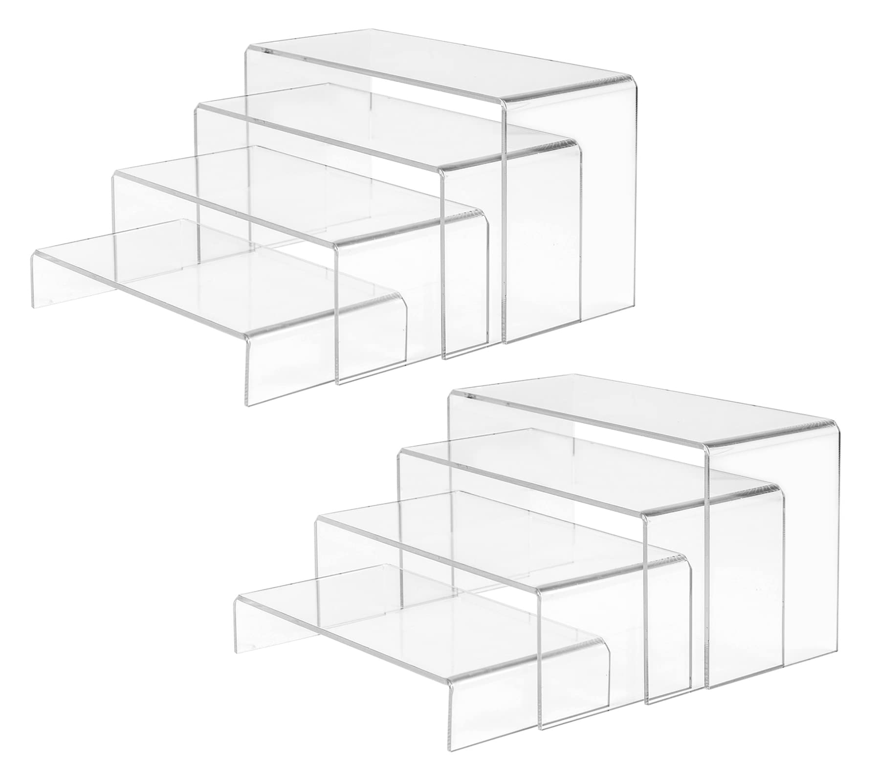 AngleLife 8 Pieces Large Acrylic Risers, 4 Wide Rectangular Tabletop ...