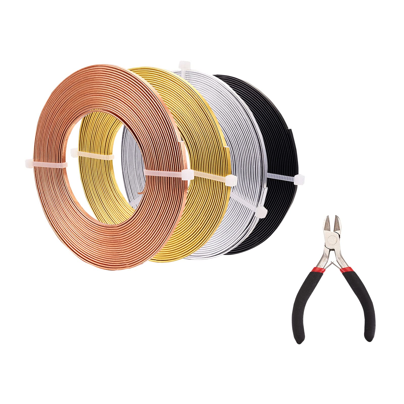 Fashewelry 65Ft 4 Colors Aluminum Flat Wire 3mm Wide Bendable Metal ...