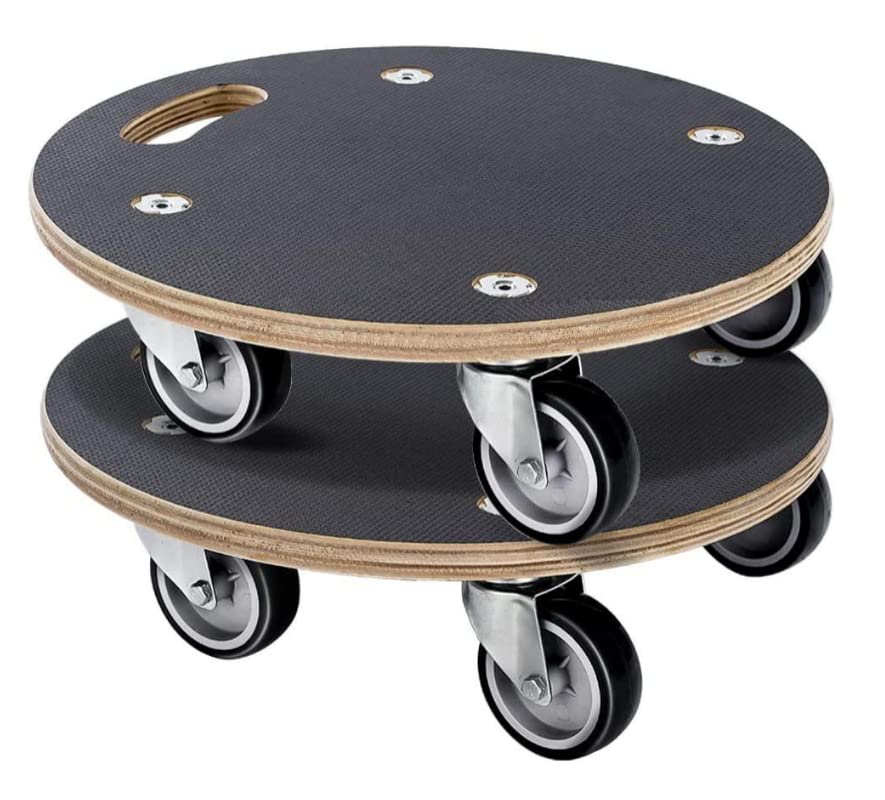 HBFBDRCT Furniture Mover Dolly 2 Pack, Round Wood Platform Dolly 550 ...
