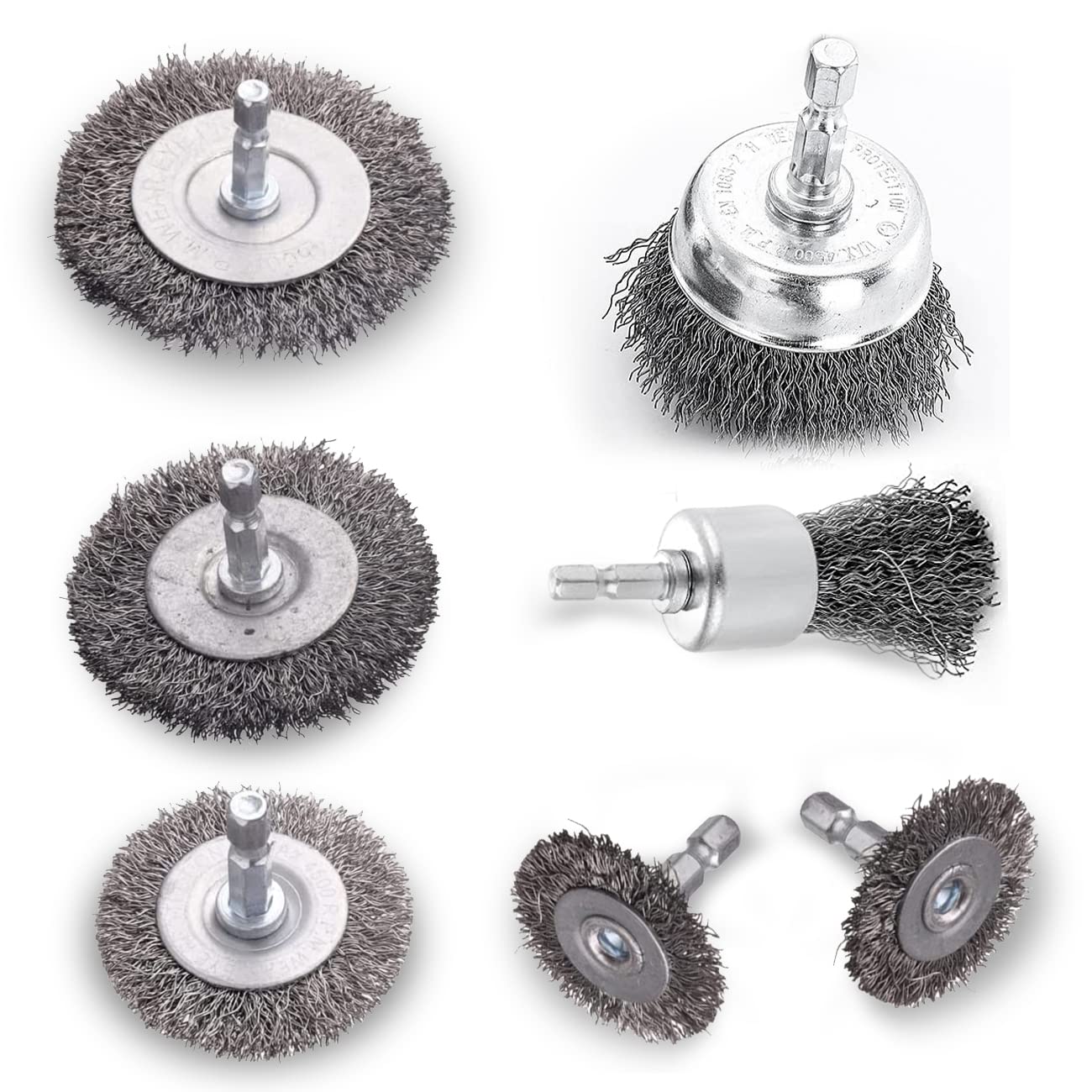 Double Elite Wire Brush for Drill Set 7 Pcs, Abrasive Wire Wheel for ...